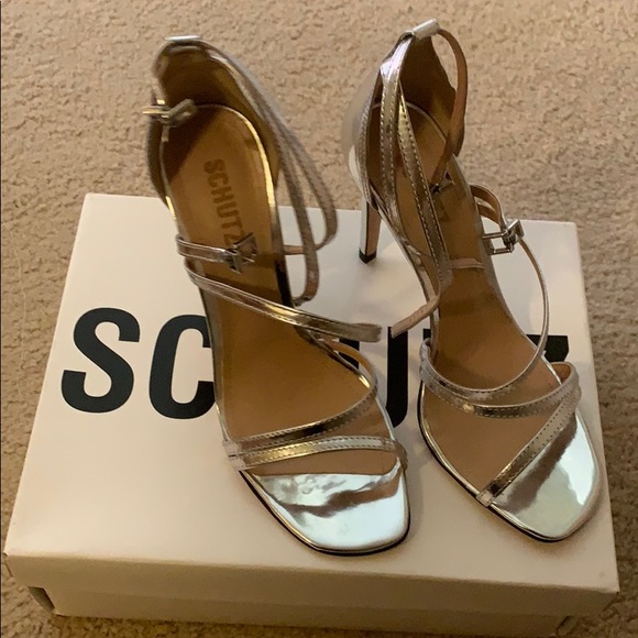 SCHUTZ | Shoes | Silvermetallic Heel | Poshmark